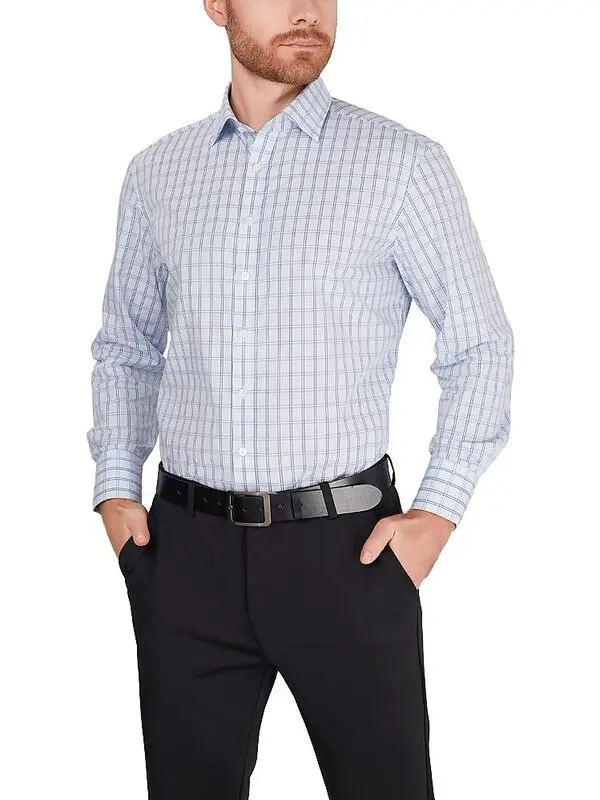 Thomas Pink Gradient Check Dress Shirt - Blue