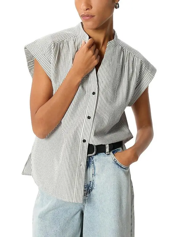 Whistles Seersucker Stripe Shirt - White Multi