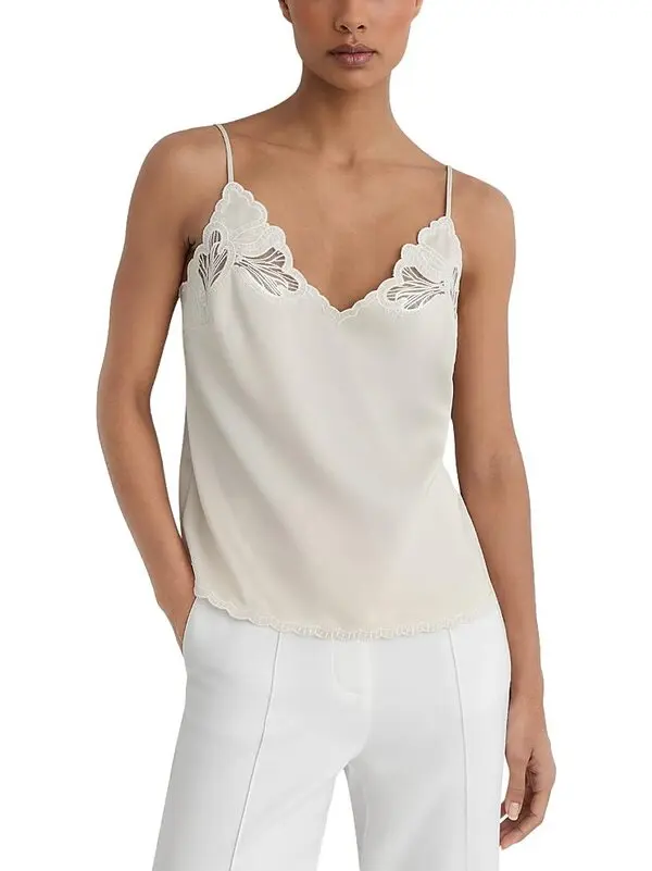 REISS Joanie Satin Cami - Neutral