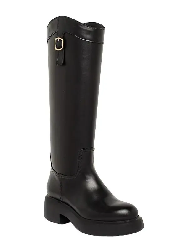 Santoni Leather Easy Boot - Black
