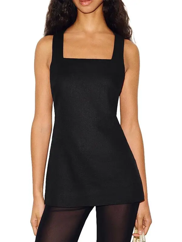 REFORMATION Kalita Linen Tank Top - Black