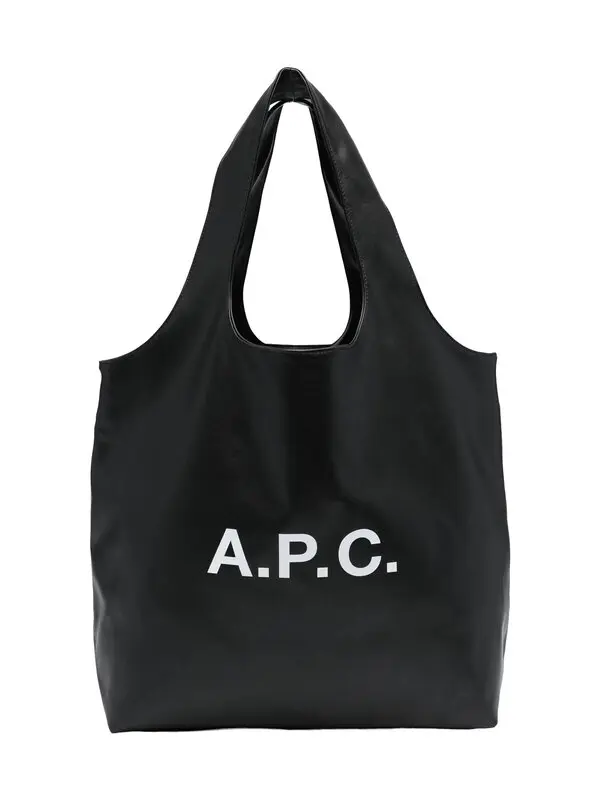 A.p.c. Logo Print Tote Bag - Nero