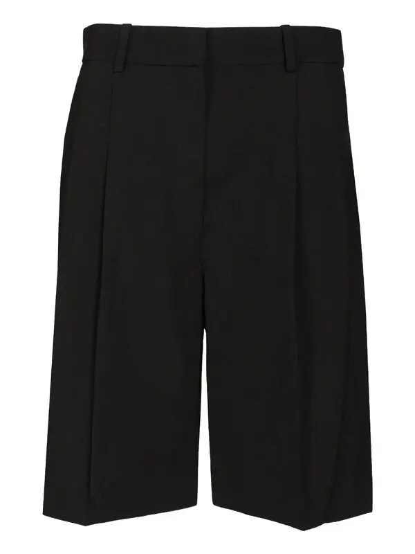 Khaite Belt-loop Virgin Wool Shorts - Nero