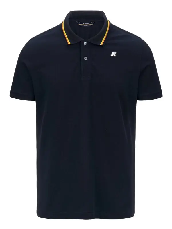 K-WAY Logo Patch Short-sleeved Polo Shirt - Black