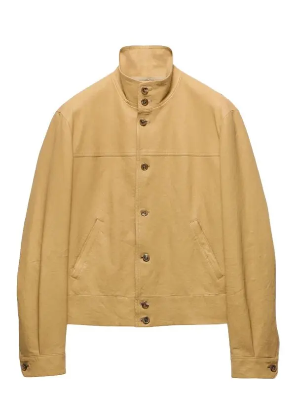 Prada Nappa Leather Jacket - Nude