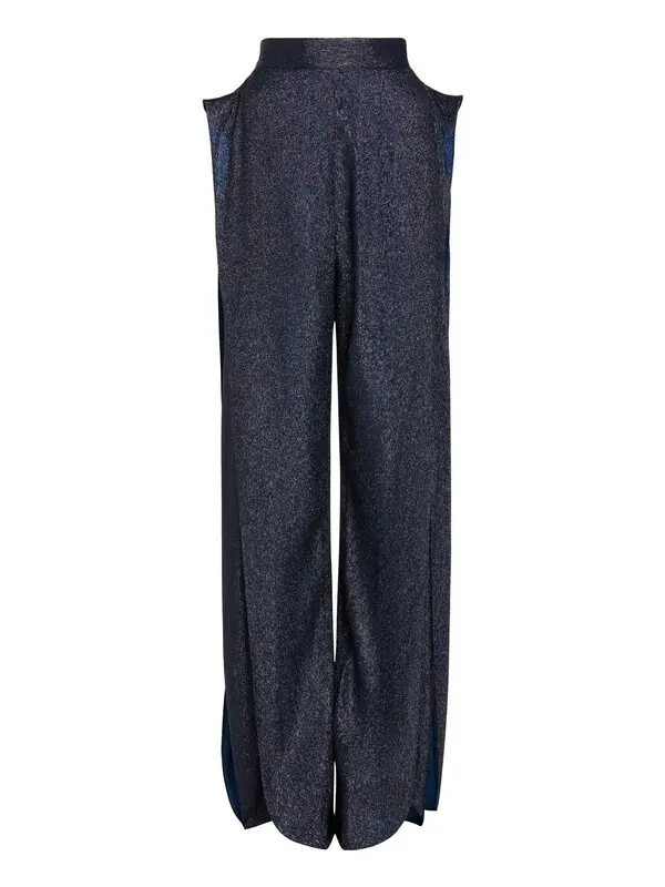 Maticevski Appearance Lamé Wide-leg Trousers - Navy
