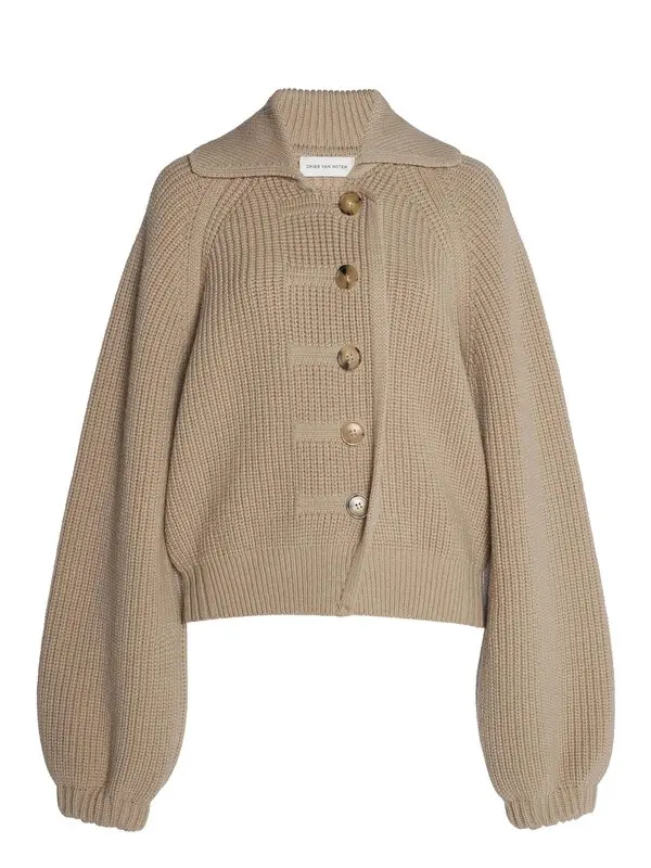 Dries Van Noten Tacha Wool Cardigan - Tan