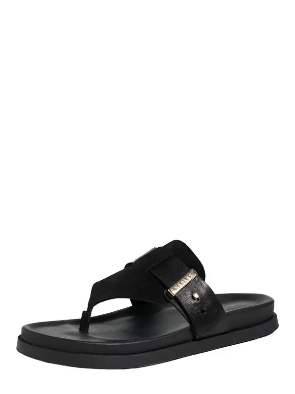 Varley Suna Toe-post Sandals With Buckle Detail - Black