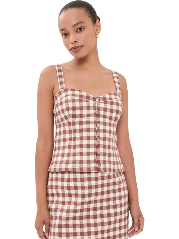 Hill House Home The Aiko Top - Rust Gingham