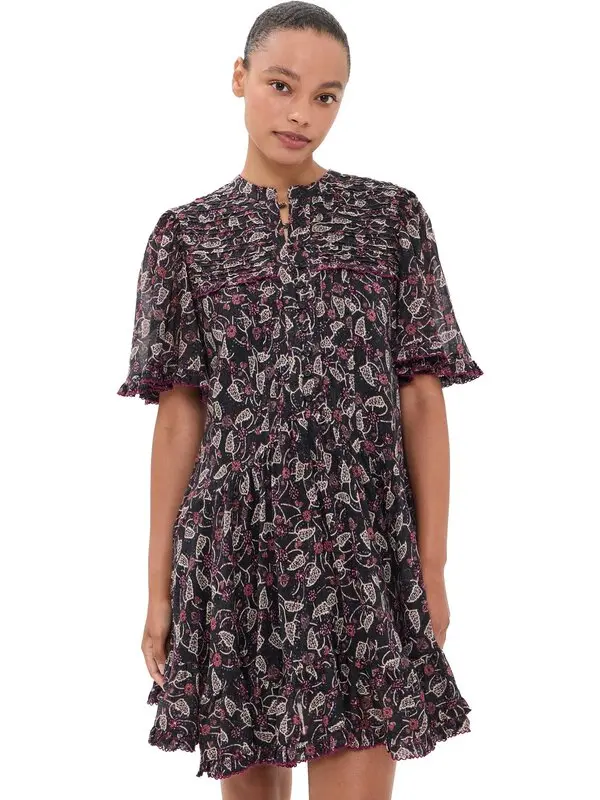 Isabel Marant Étoile Daynia Dress - Black/raspberry