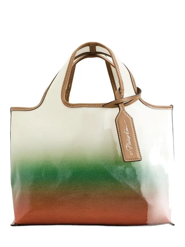 3.1 Phillip Lim Coated Canvas Ombre Mini Market Tote - Flame/cactus Multi