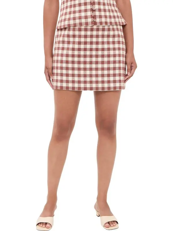 Hill House Home The Hallie Skirt - Rust Gingham