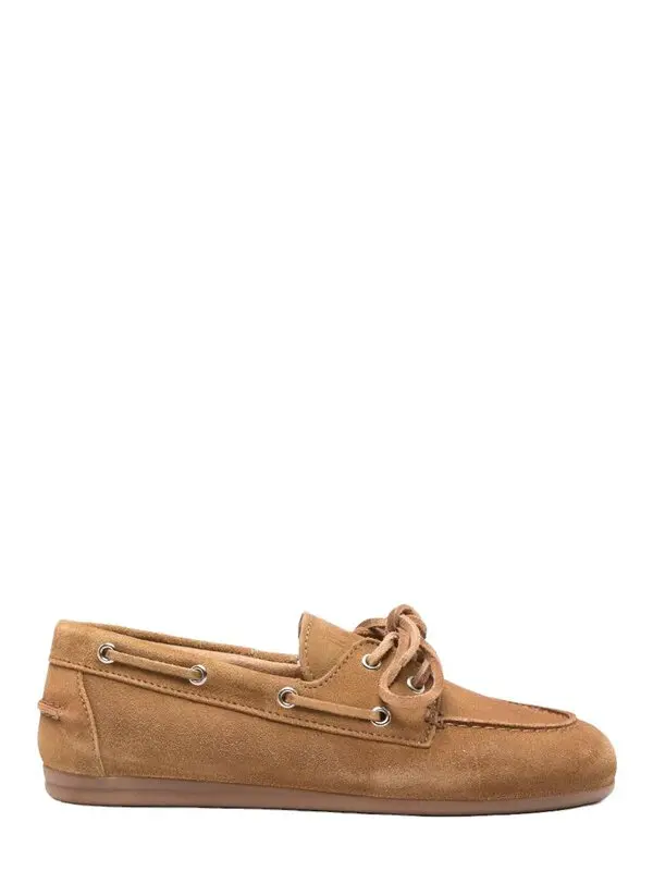 POSA Leather Boat Loafers - Camel