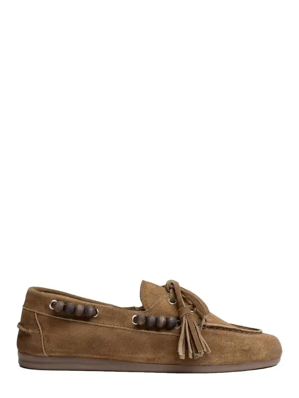 POSA Leather Boat Loafers - Camel
