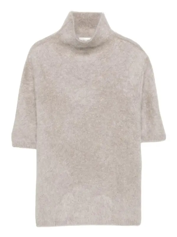 Soft Goat Cashmere Turtle Neck Sweater - Beige