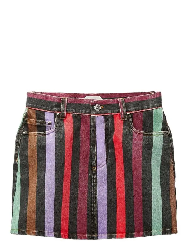Versace Striped Denim Mini Skirt - Multicolor