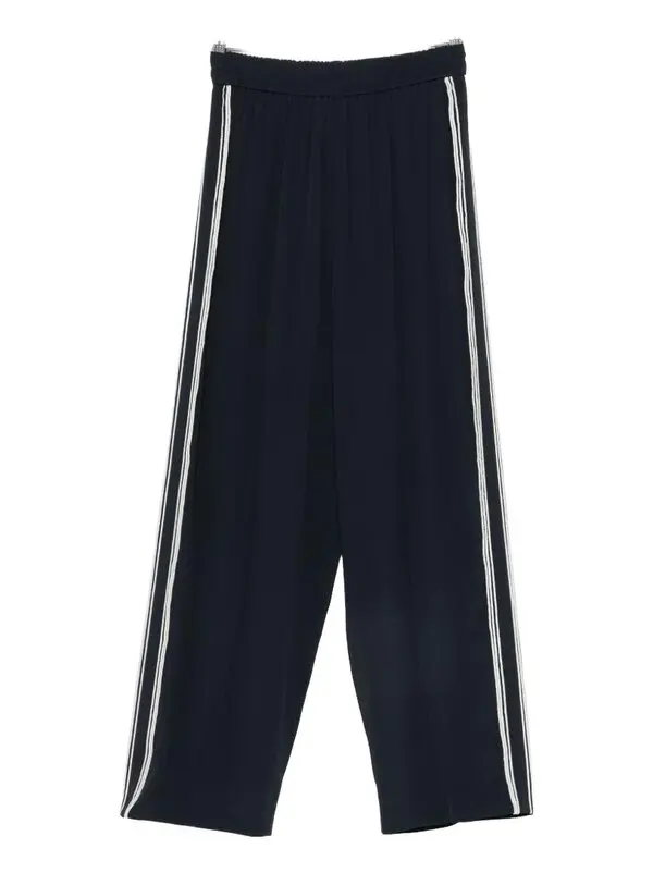 Fabiana Filippi Wide Leg Silk Blend Trousers - Navy