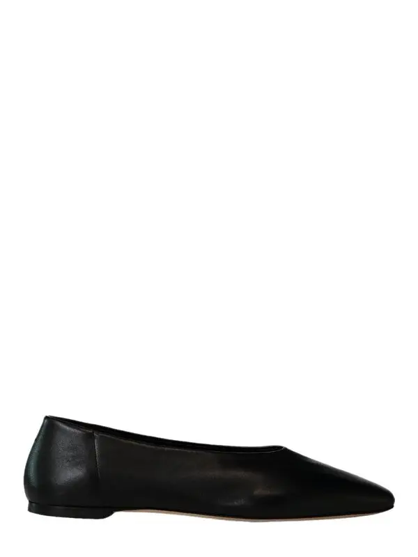 TOTEME Leather Ballet Flats - Black