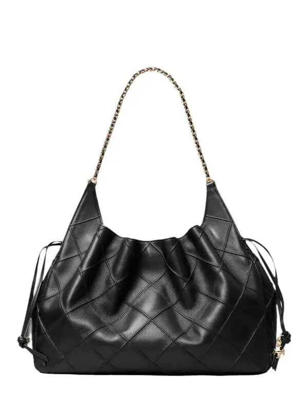Tory Burch Fleming Large Leather Tote - Black