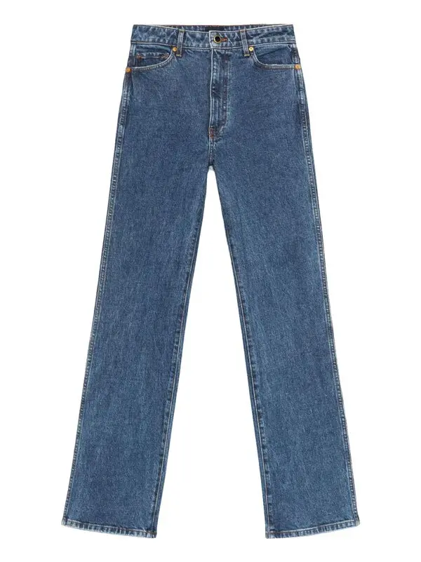 Khaite Danielle High Rise Straight Leg Jeans - Navy