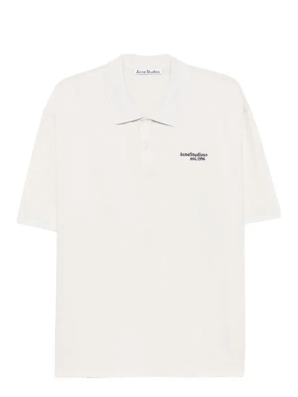 Acne Studios Logo Cotton Polo Shirt - White