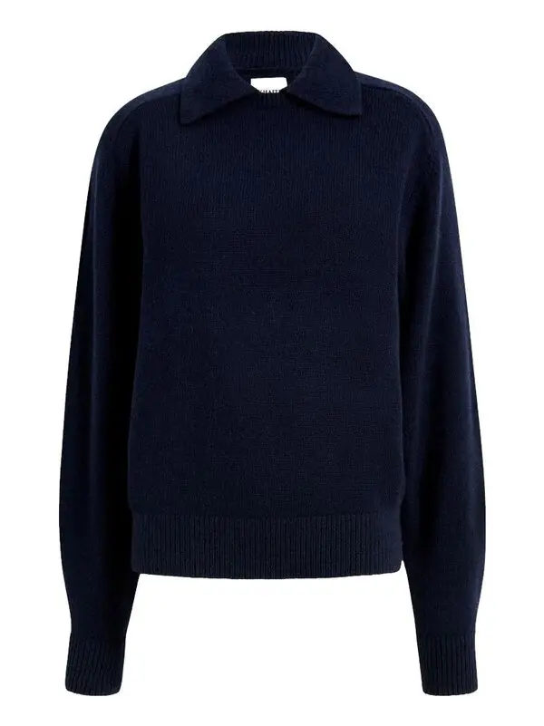 Khaite Jackson Wool And Cashmere Jumper - Navy