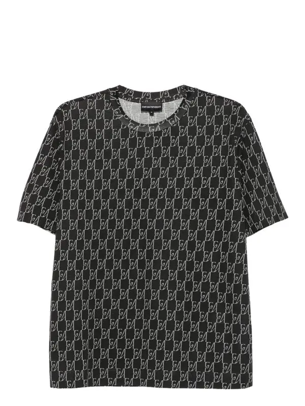 Emporio Armani Monogram Print T-shirt - Navy