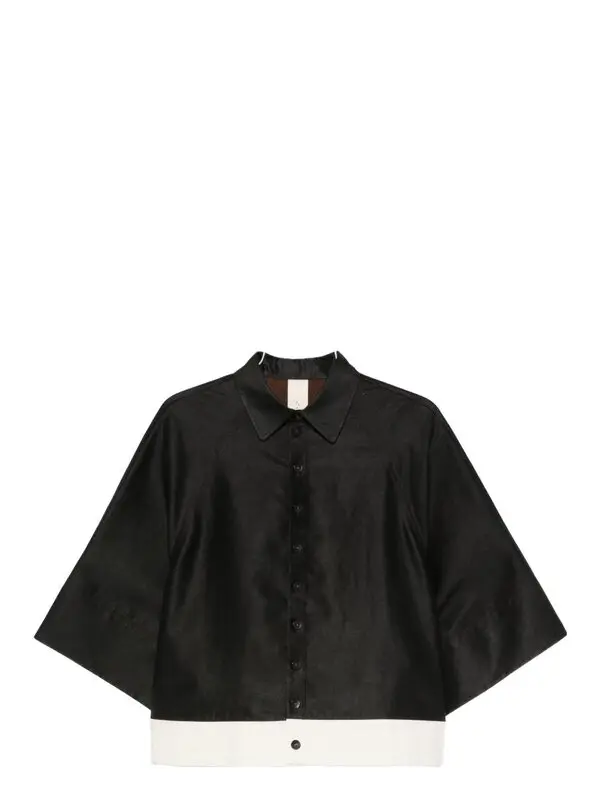 Soh Silk Blouse With Contrasting Hem - Black