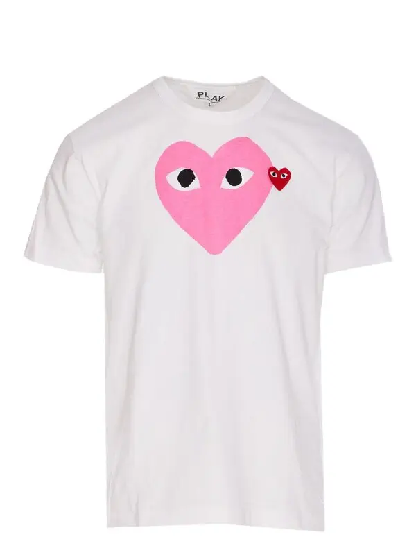 Comme Des Garçons Logo Cotton T-shirt - Pink