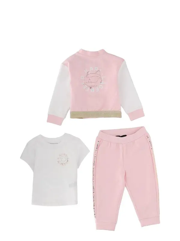 Karl Lagerfeld Jogging Set With Graphic Detail - Pink