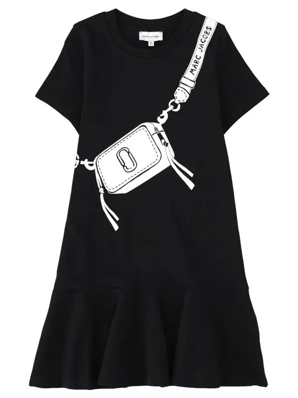 Marc Jacobs Cotton Dress With Graphic Print - Black