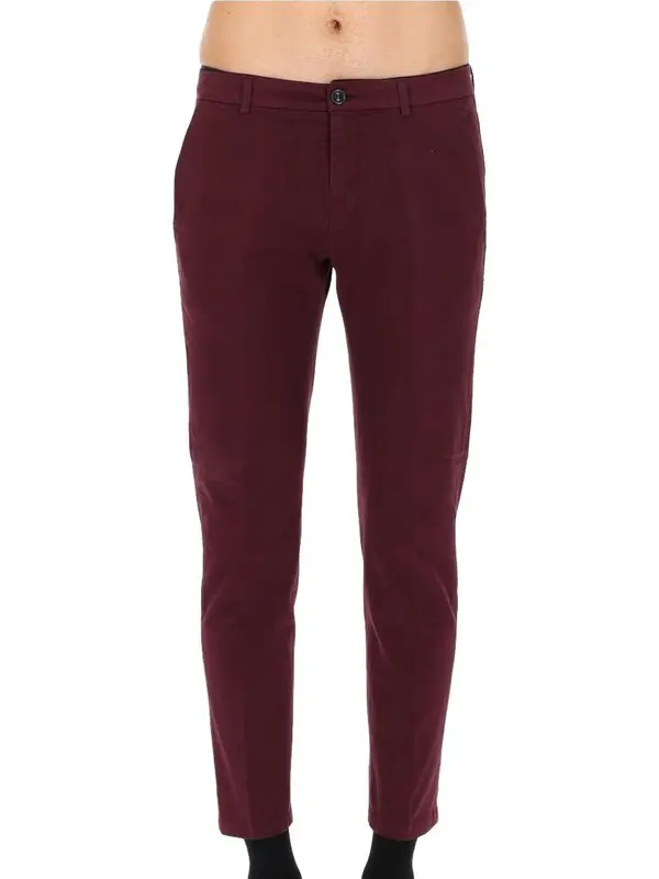 DEPARTMENT 5 Tailored Cotton Blend Trousers - Bordeaux