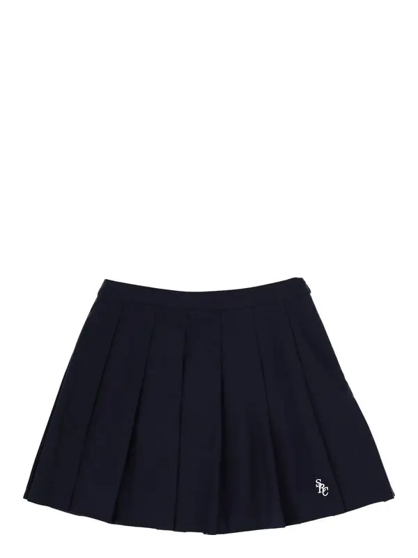 SPORTY&RICH Logo Pleated Mini Skirt - Blue