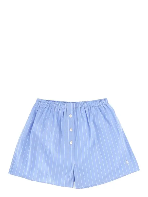 SPORTY&RICH Pinstriped Cotton Boxer Shorts - Blue