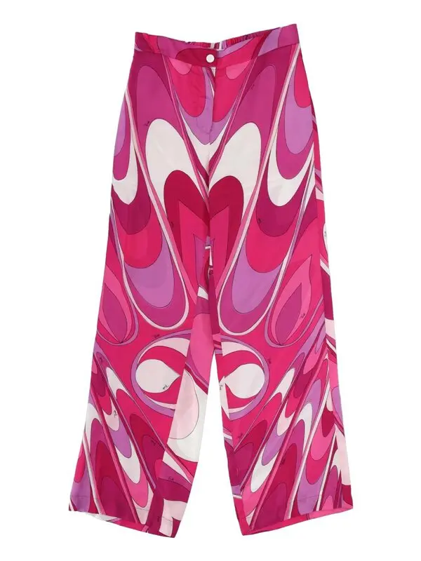 Emilio Pucci Printed Viscose Trousers - Pink