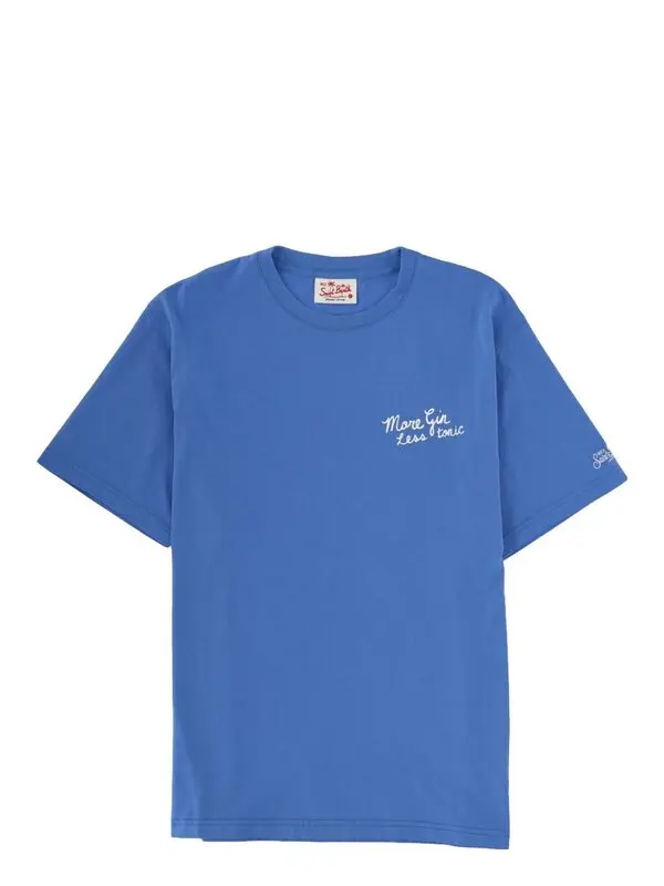 MC2 SAINT BARTH Printed Cotton T-shirt - Blue