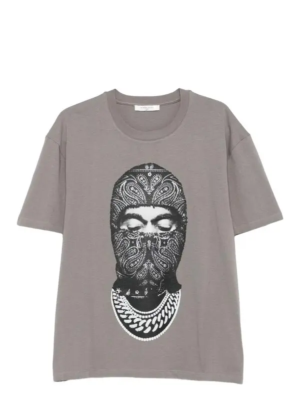 IH NOM UH NIT Graphic Print Cotton T-shirt - Grey