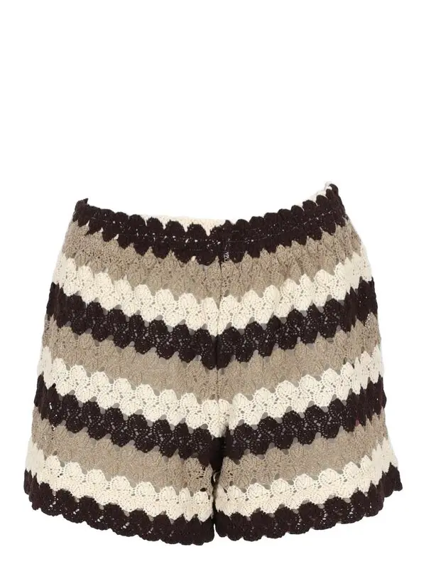 MC2 SAINT BARTH Crochet Knit Shorts - Beige