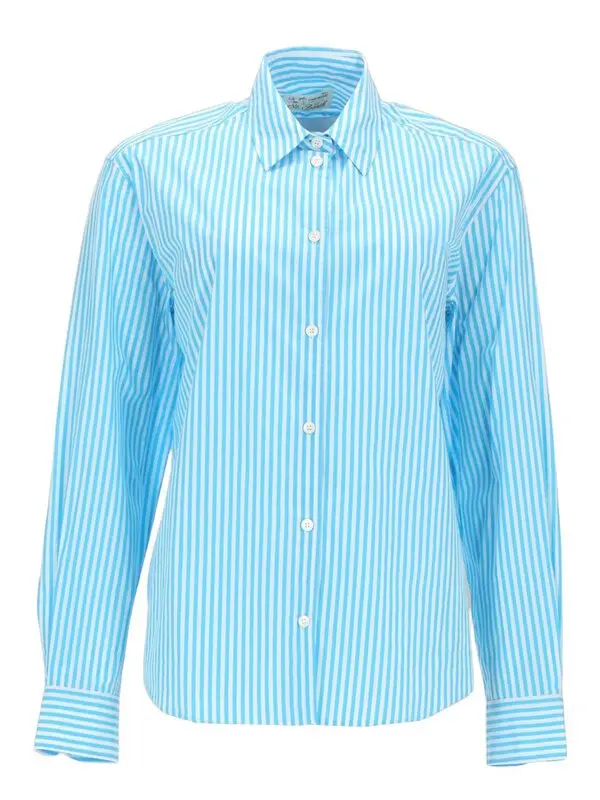 MC2 SAINT BARTH Striped Cotton Shirt - Azure