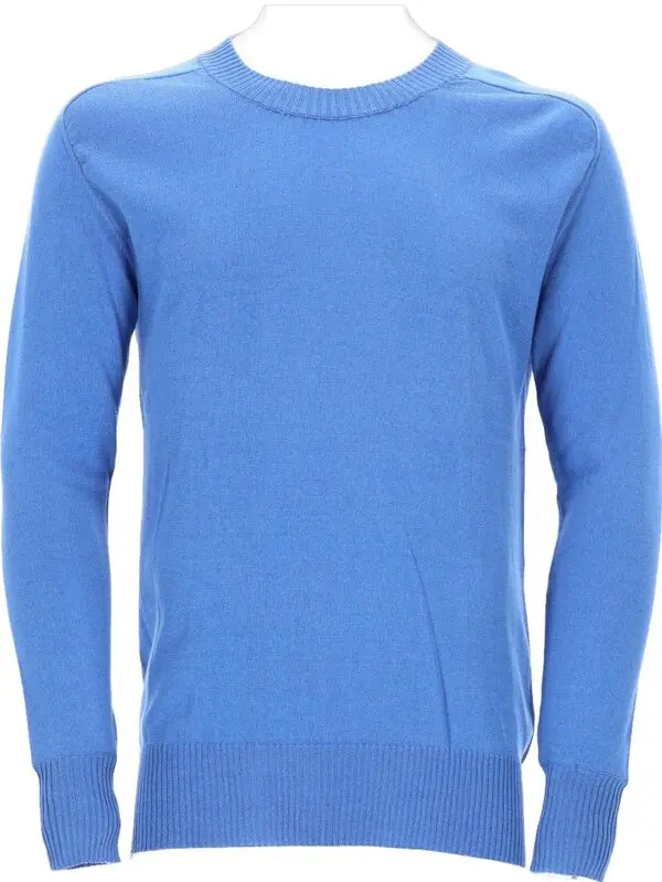 LANEUS Mixed Viscose Cotton Sweater - Blue