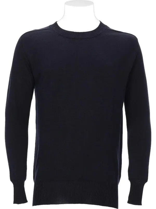 LANEUS Mixed Viscose Cotton Crewneck - Blue