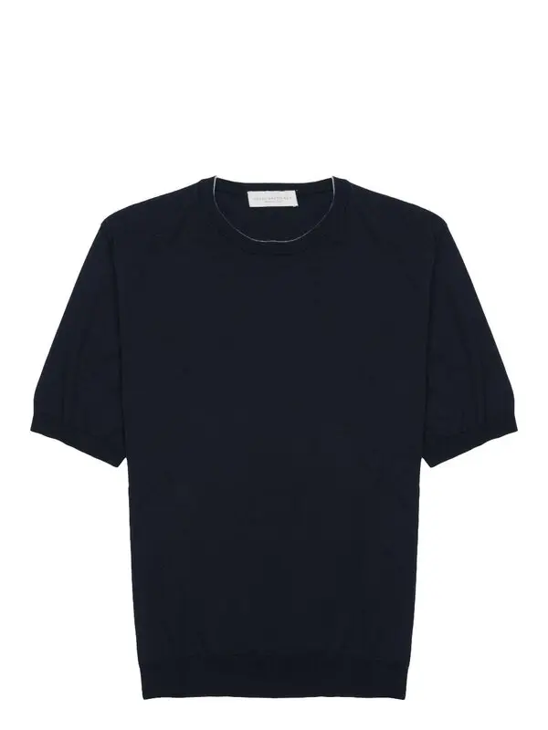 LUIGI GENTILE Cotton Short Sleeve Maglia - Blue