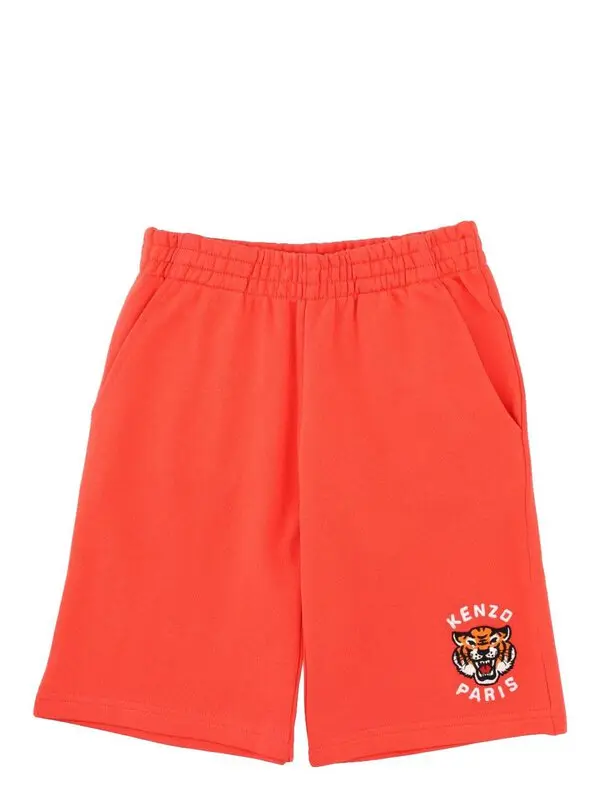 Kenzo Printed Cotton Bermuda Shorts - Red