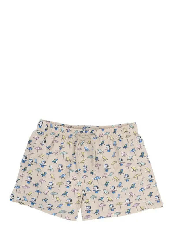 MC2 SAINT BARTH Snoopy Beach Print Shorts - Beige