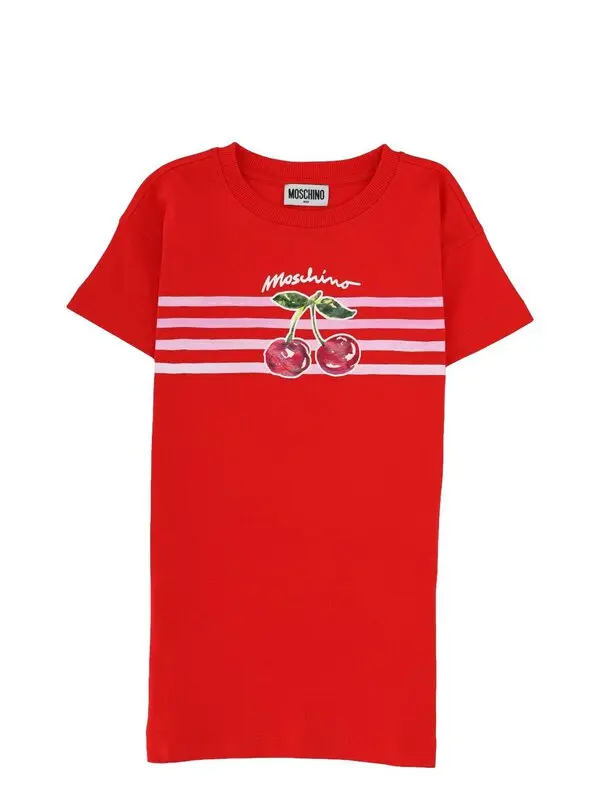 Moschino Cotton T-shirt With Cherry Print - Red