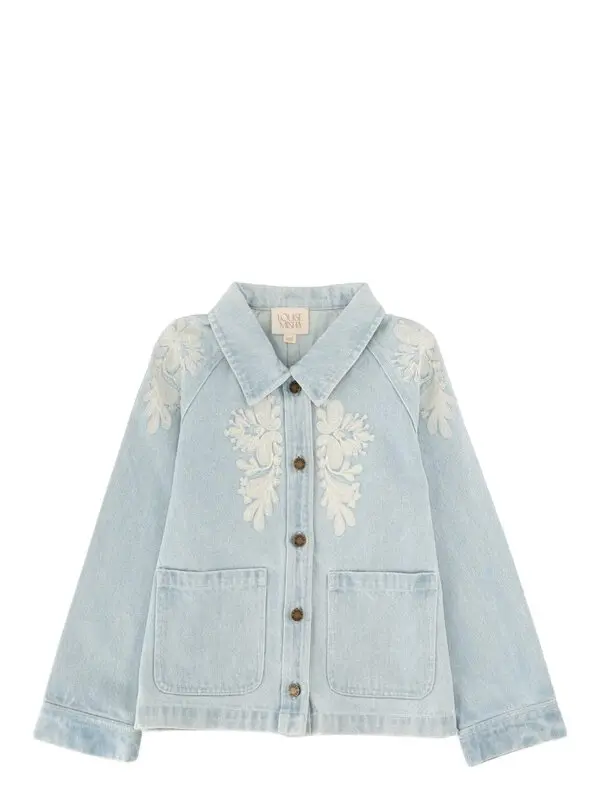 LOUISE MISHA Rafaela Denim Jacket With Embroidered Detail - Blue