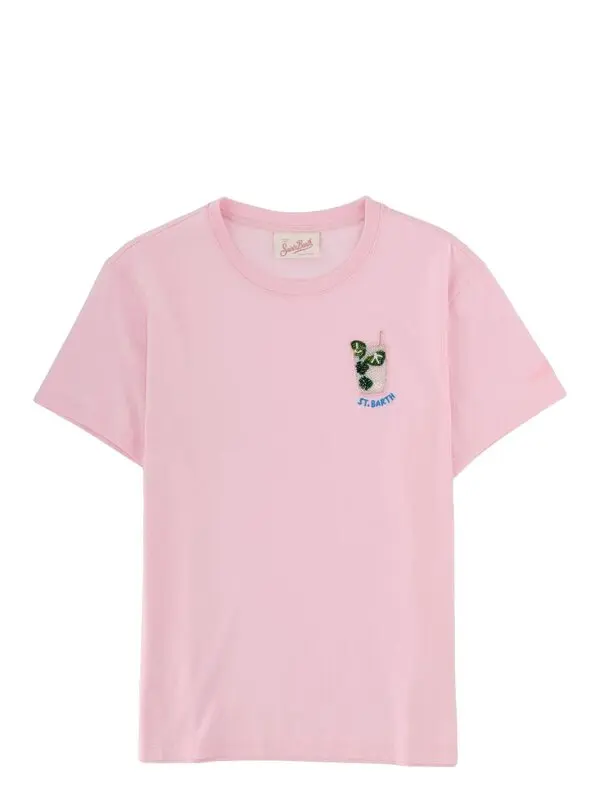 MC2 SAINT BARTH Emilie" Embellished T-shirt - Pink