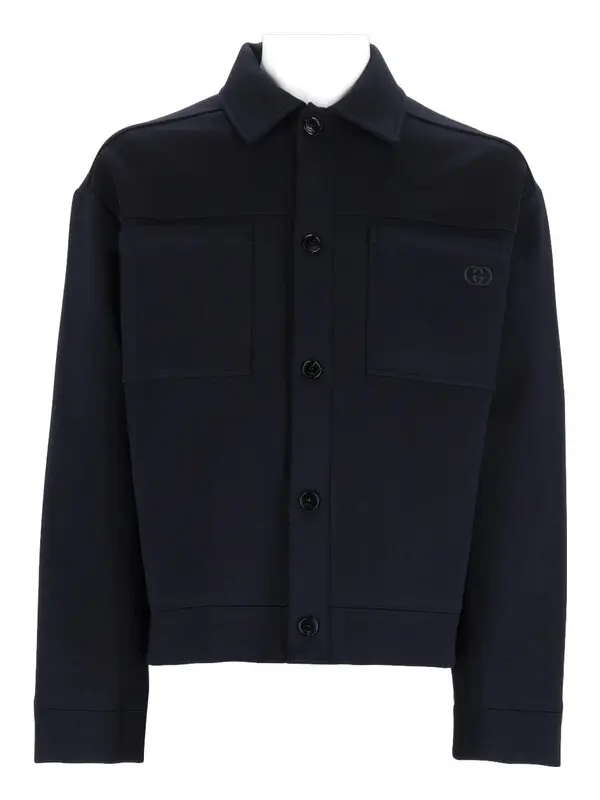 Gucci Cotton Jersey Jacket With Embroidery - Blue