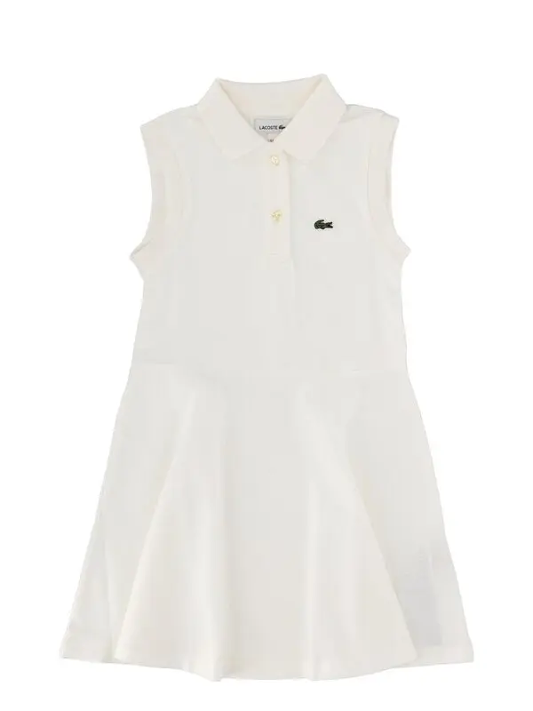 Lacoste Sleeveless Piqué Polo Dress - White