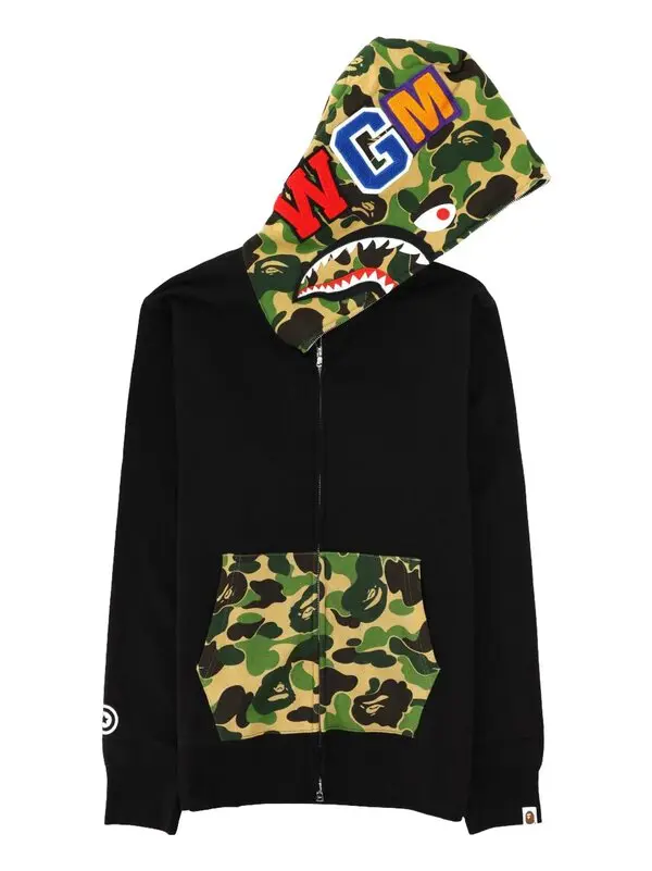 A BATHING APE Shark" Hooded Zip-up Felpa - Black
